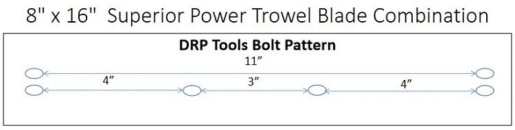 8" x 16" Superior Combination 44" Power Trowel Blade 4PK | DRP Fast Ship